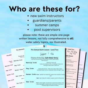 Printable Swim Lessons for Children, Learn to Swim, Swim Lesson for ...