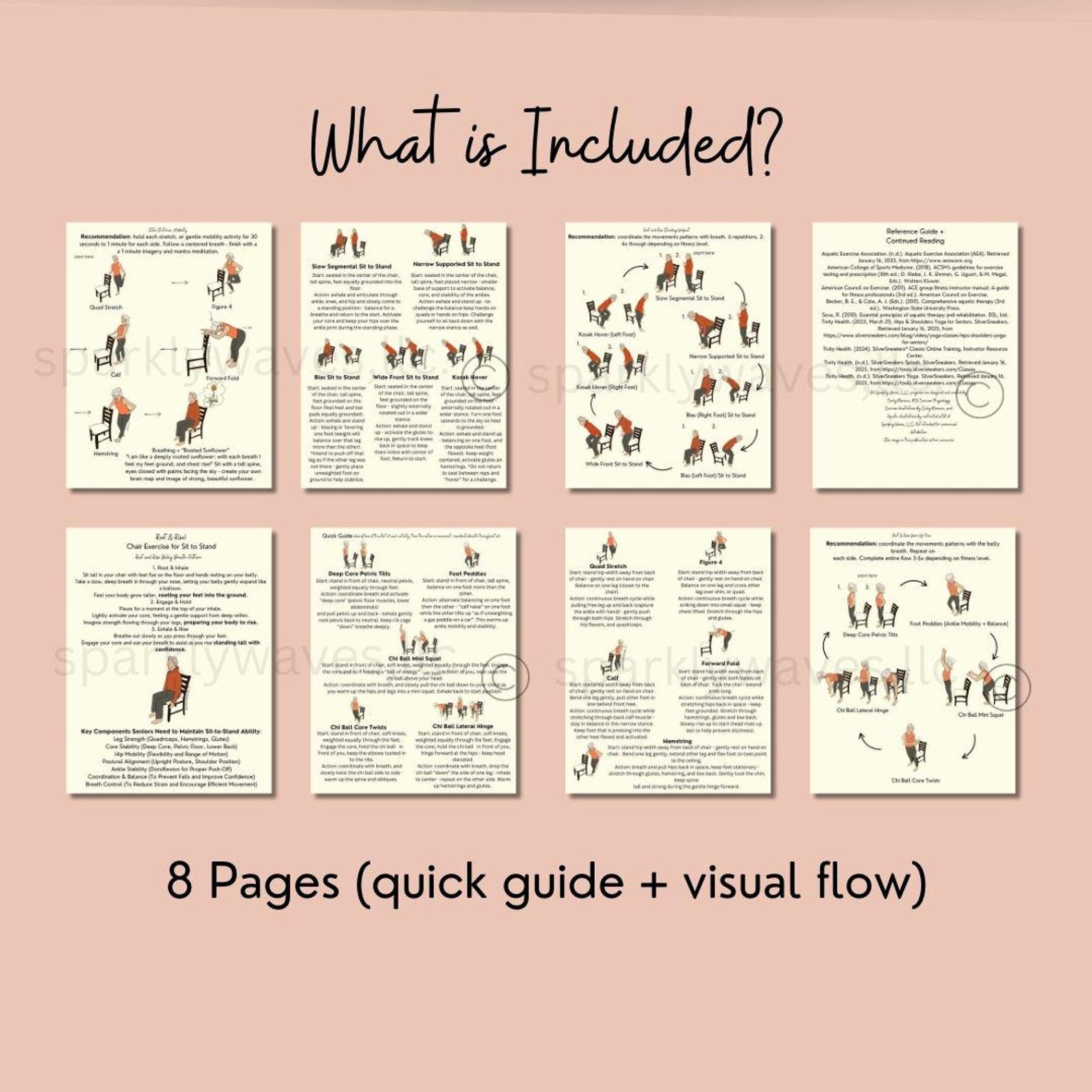 Sit to Stand Exercise PDF for Seniors, Chair Exercise, Chair Yoga ...