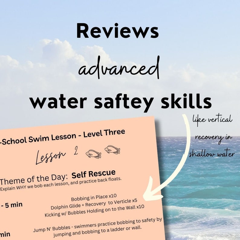 Instant Download Swim Lesson Plan for Pre-schoolers, Swimming Lessons ...