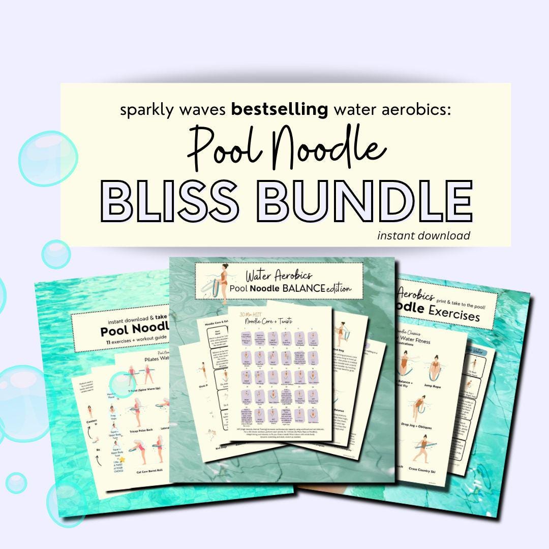 Pool Noodle Exercises for Seniors, Water Aerobics Exercise Pdfs, Belly ...