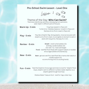 Swim Lessons for Preschoolers, Aquatics Level One, Toddler Swim Class ...