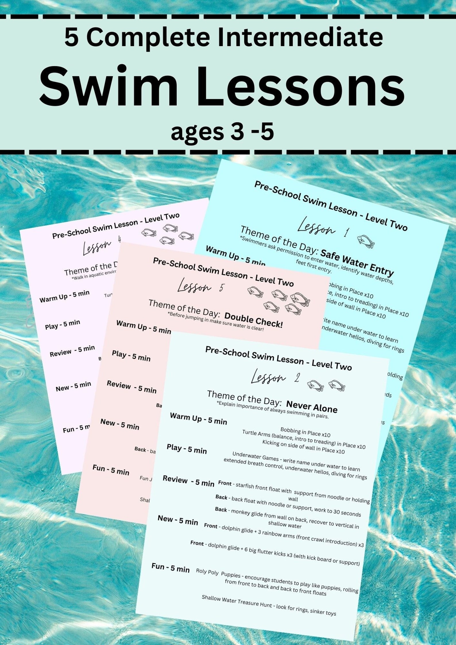 Printable Swim Lessons for Children Learn to Swim Swim - Etsy
