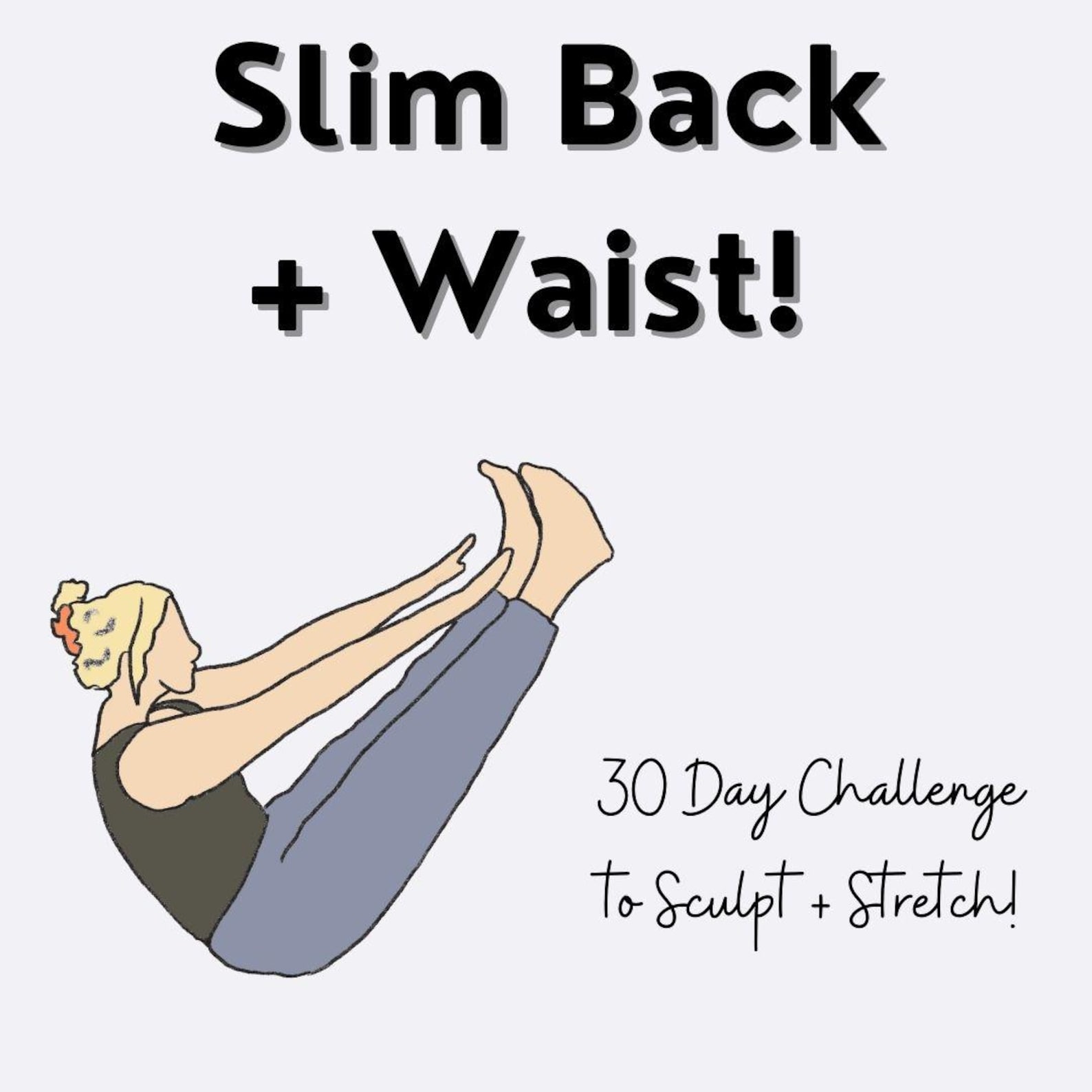 Slim Back 30 Day Challenge, Back Exercises, Slim Back Workout, Back ...