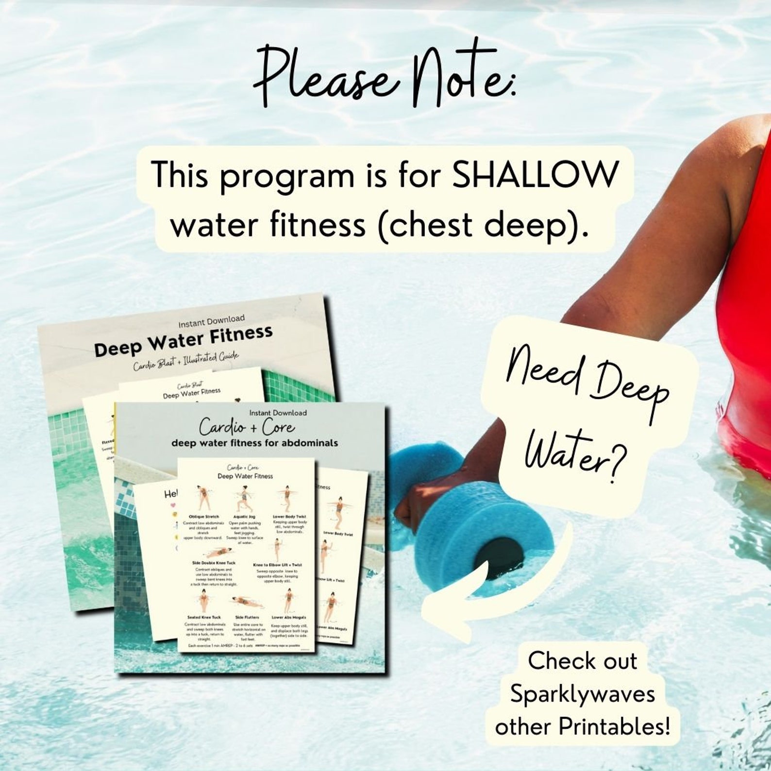 Hand Buoy Workout, Water Aerobics Exercise With Hand Buoy, Pool ...