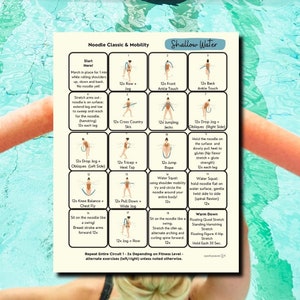 Pool Noodle Exercises for Seniors, Water Aerobics Exercise Pdfs, Water ...