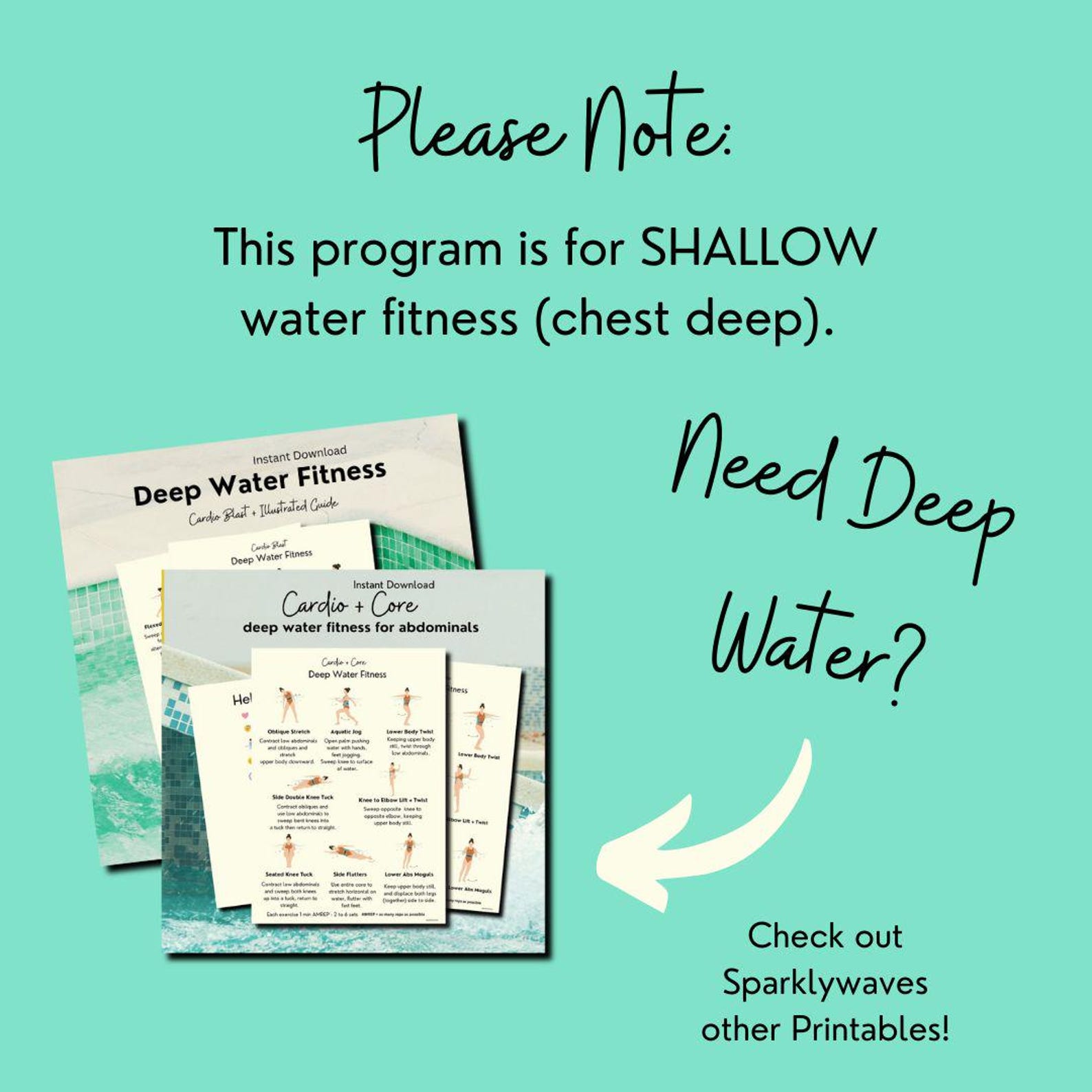 Pool Noodle Pilates PDF, Aquatic Pilates, Water Aerobics, Senior Water ...