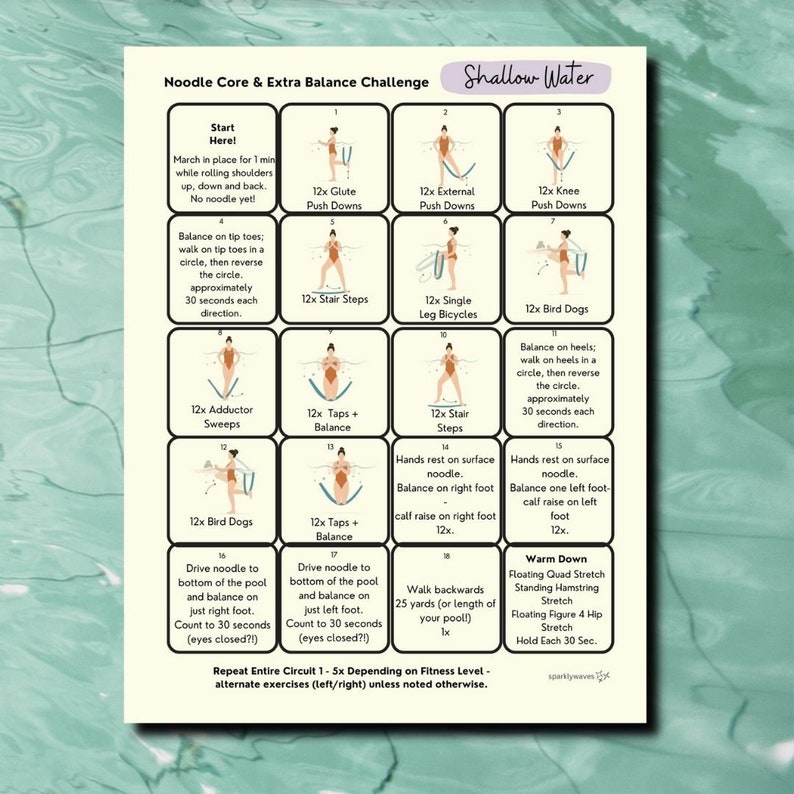 Pool Noodle Fitness for Seniors, Water Exercises for Sciatica, Water ...