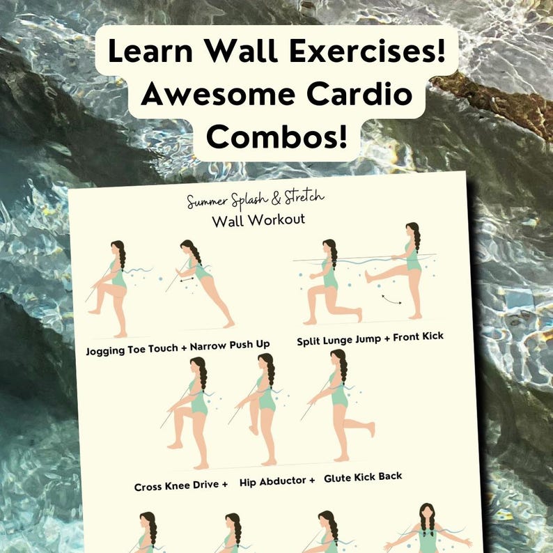 Pool Wall Exercises, Water Aerobics for Beginner, Water Fitness No ...