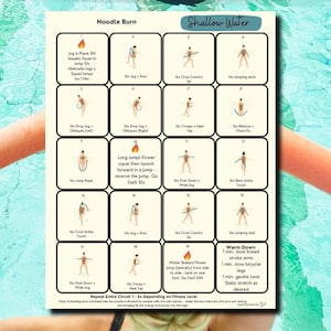 Pool Noodle Exercises for Seniors, Water Aerobics Exercise Pdfs, Water ...