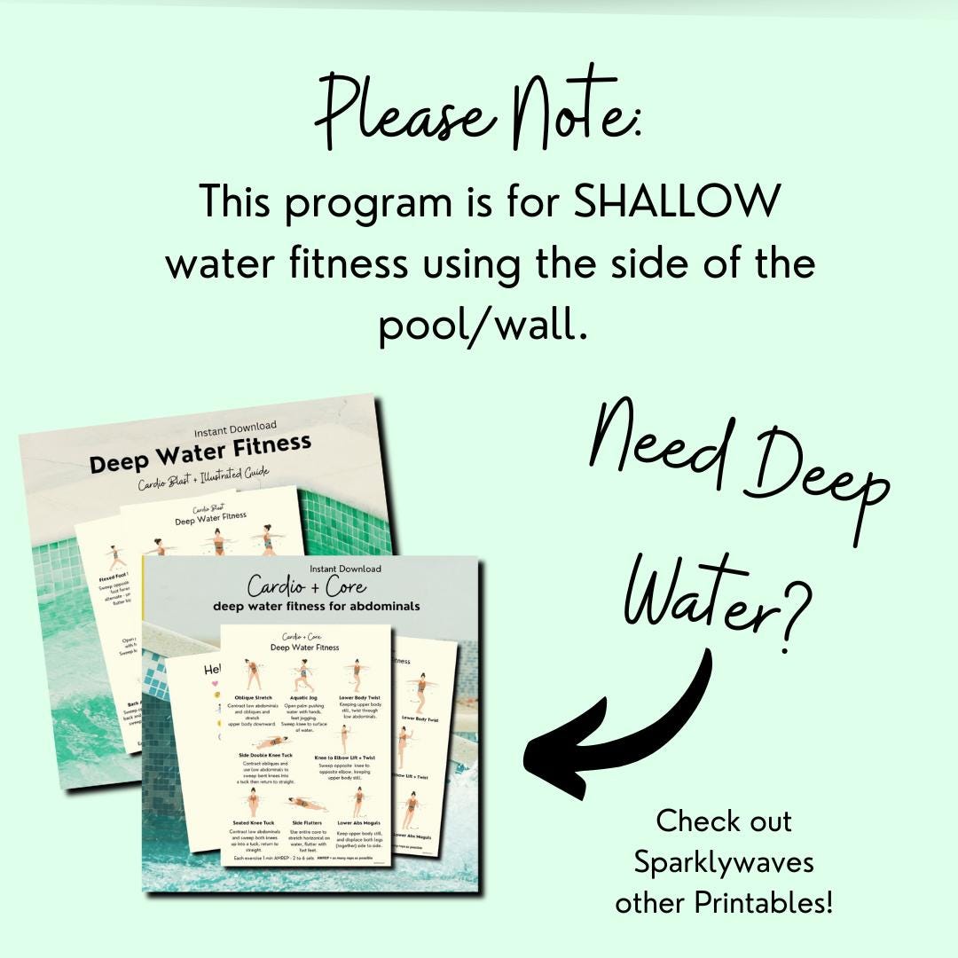 Pool Wall Exercises, Water Aerobics for Beginner, Water Fitness No ...