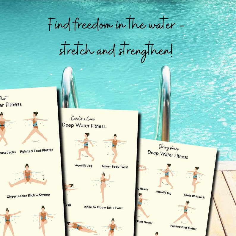 Water Aerobics Fitness Bundle, Pool Exercises for Seniors, Fitness ...