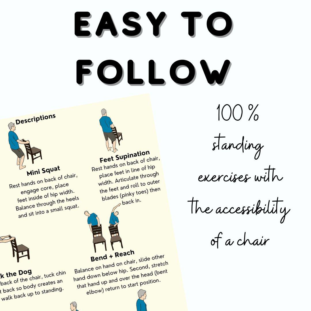 Standing Mobility Exercises for Senior, Mobility Chair Workout, Balance ...