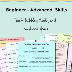 Swim Lesson Plan, Printable Swim Lessons Bundle, Digital Print, Swim ...