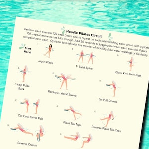Pool Noodle Pilates PDF, Aquatic Pilates, Water Aerobics, Senior Water ...