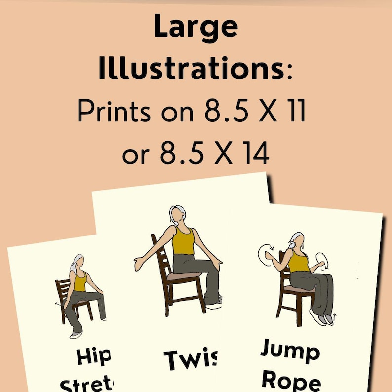 Chair Exercise Illustrations for Fitness Instructors, Chair Workout ...