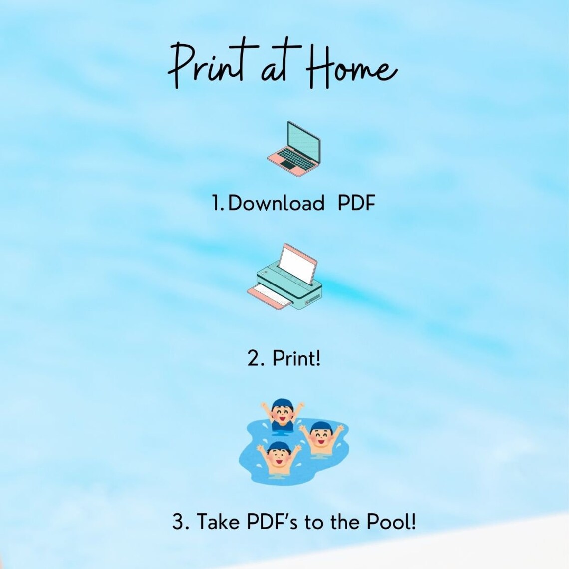 Printable Swim Lessons for Children, Learn to Swim, Swim Lesson for ...