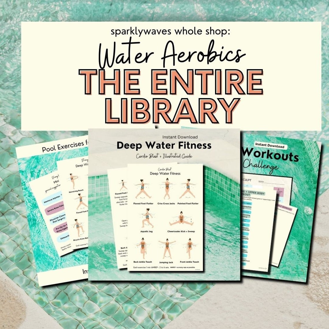 Water Aerobics Pdfs, Water Fitness, Water Exercise Digital Downloads ...