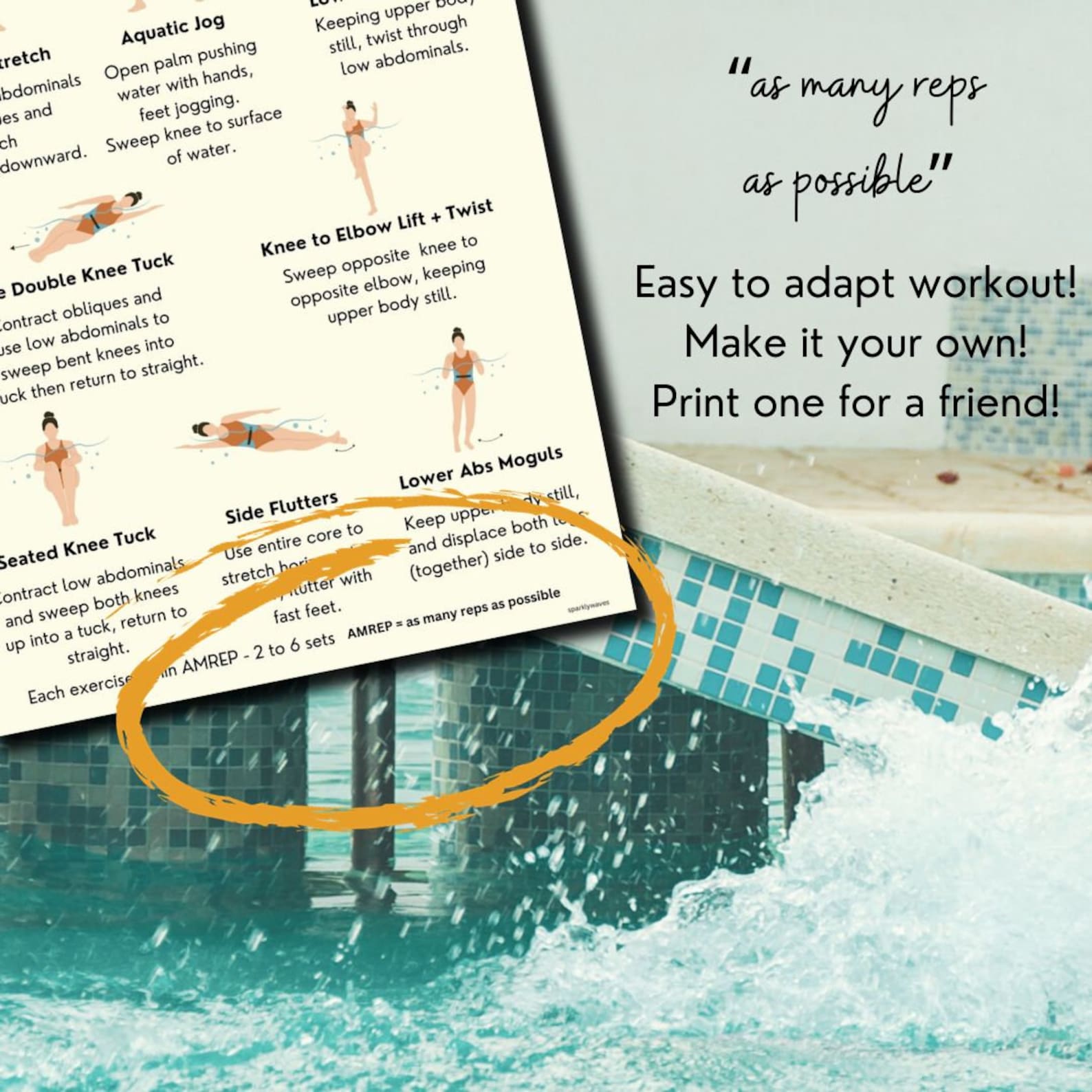 Water Aerobics, Abs Workout, Water Exercise for Abdominal Muscle, Deep ...