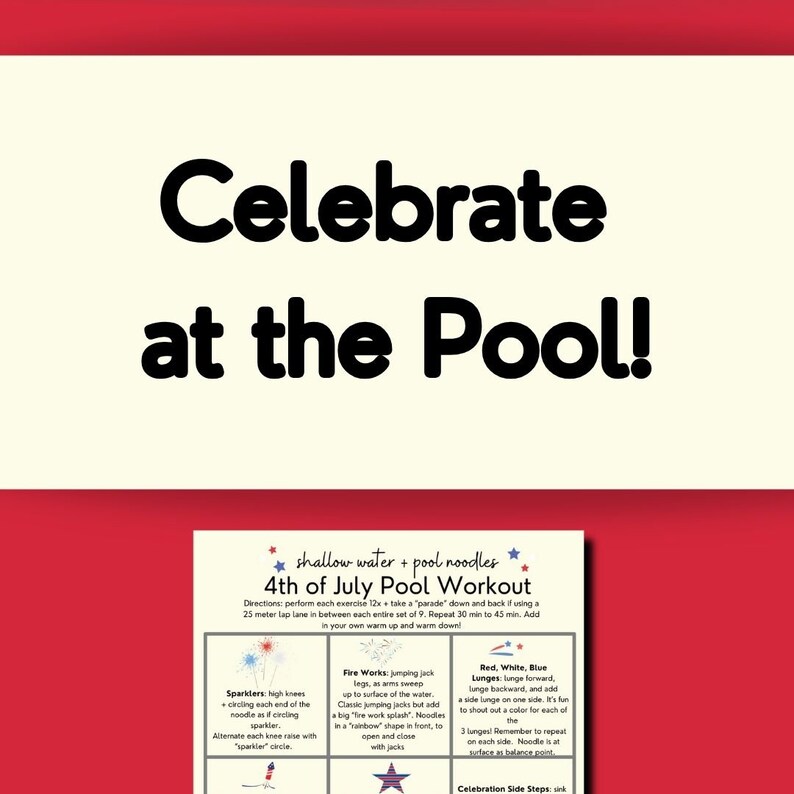 4th of July Pool Workout, Water Aerobics Ideas for Instructors, Aqua ...