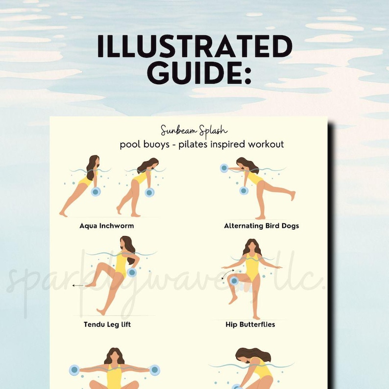 Pool Pilates Workout PDF, Water Aerobics Core Exercises, Pool Exercise ...