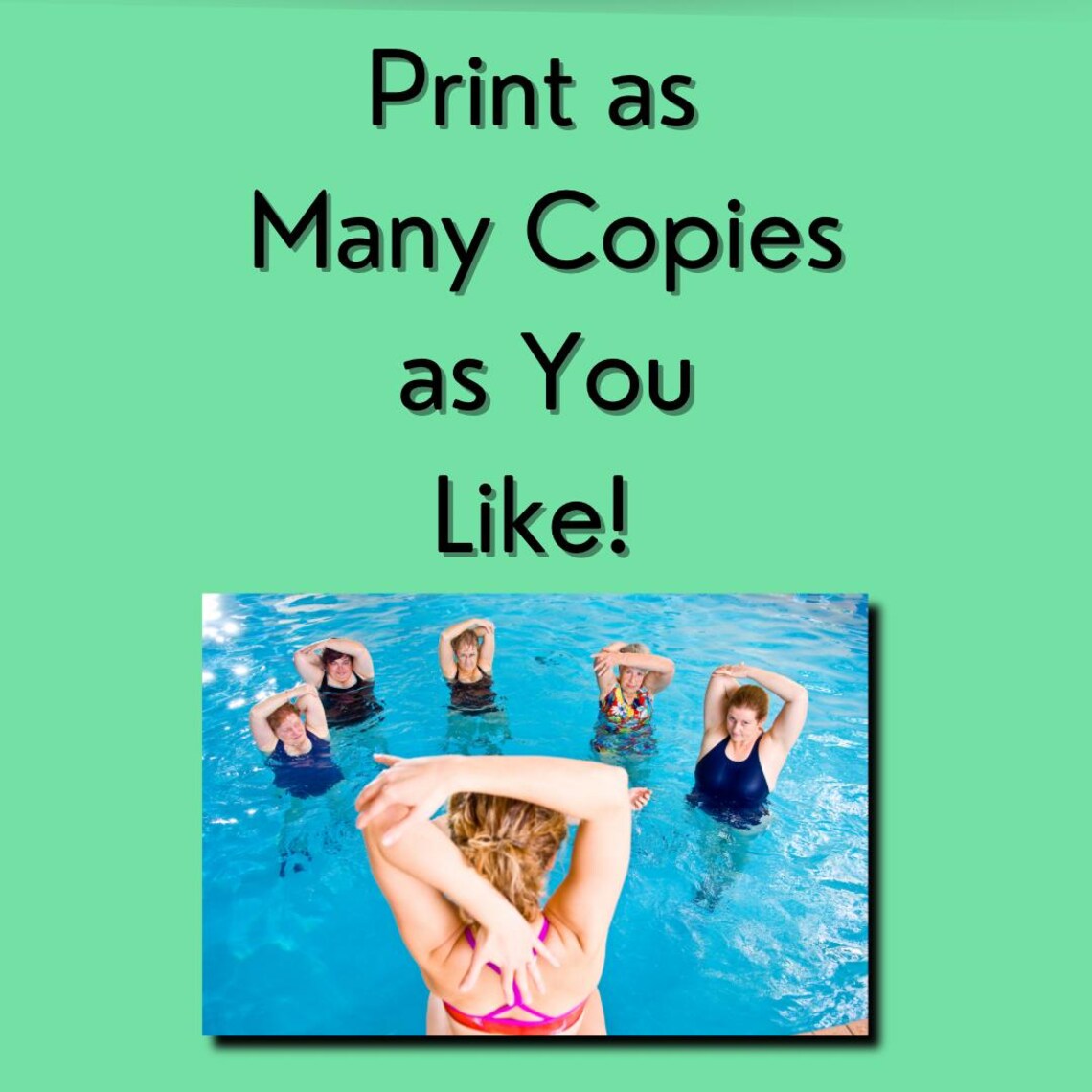 Water Walking Fitness Illustrations for Instructors, Gait Cue Cards for ...
