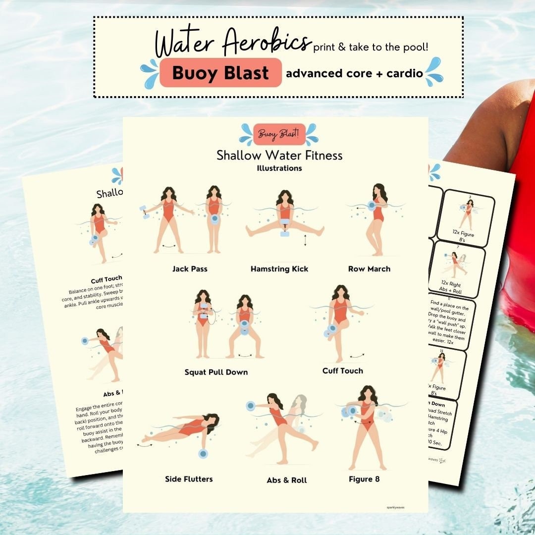 Hand Buoy Workout, Water Aerobics Exercise With Hand Buoy, Pool ...