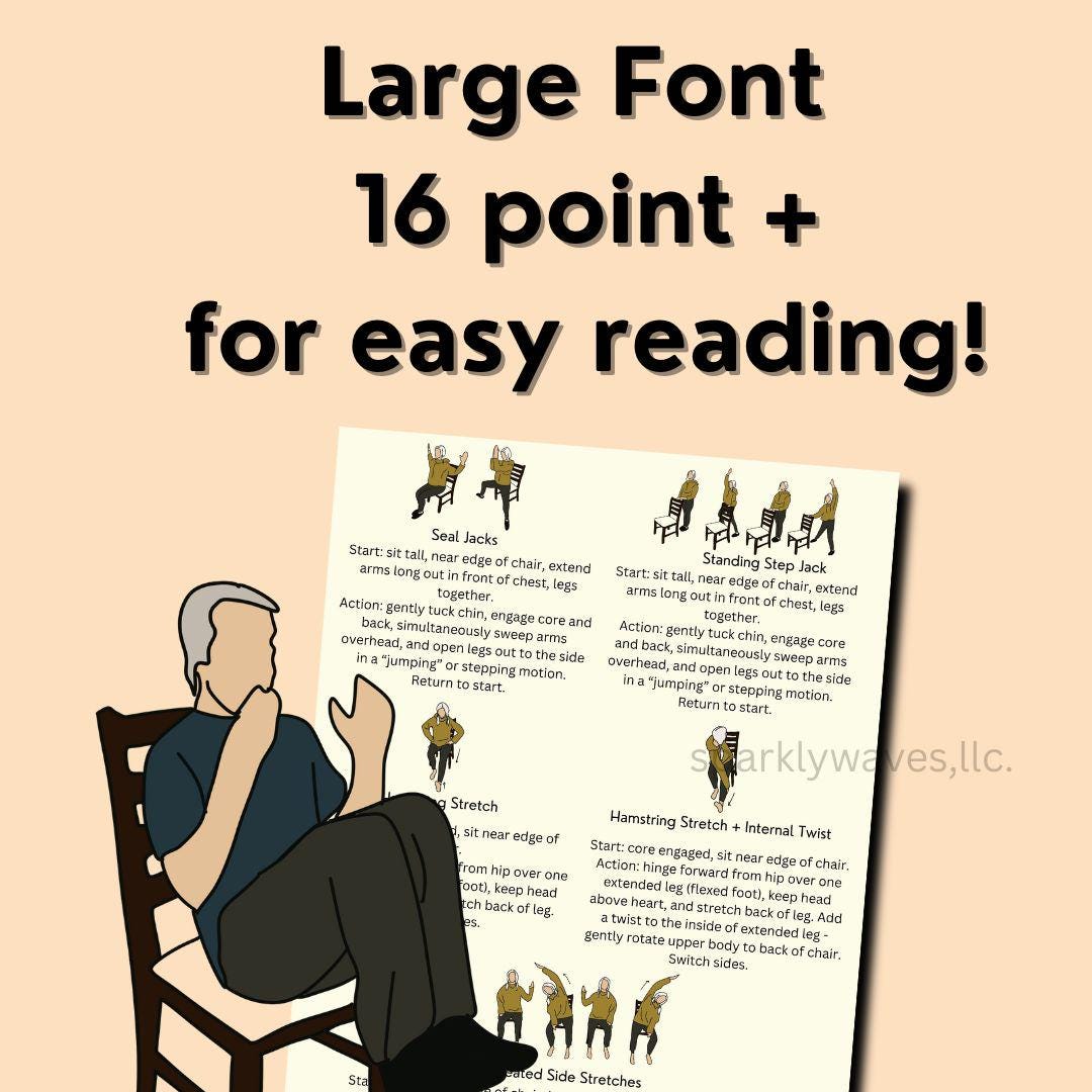 Chair Exercise PDF for Seniors: Jumping Jack Variations for Older ...