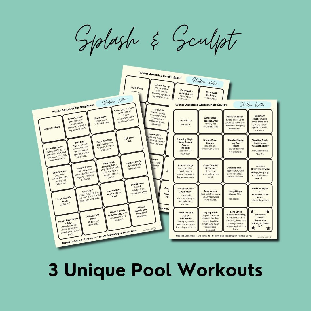 Water Aerobics Fitness Bundle, Bodyweight Exercise, Pool Workouts ...