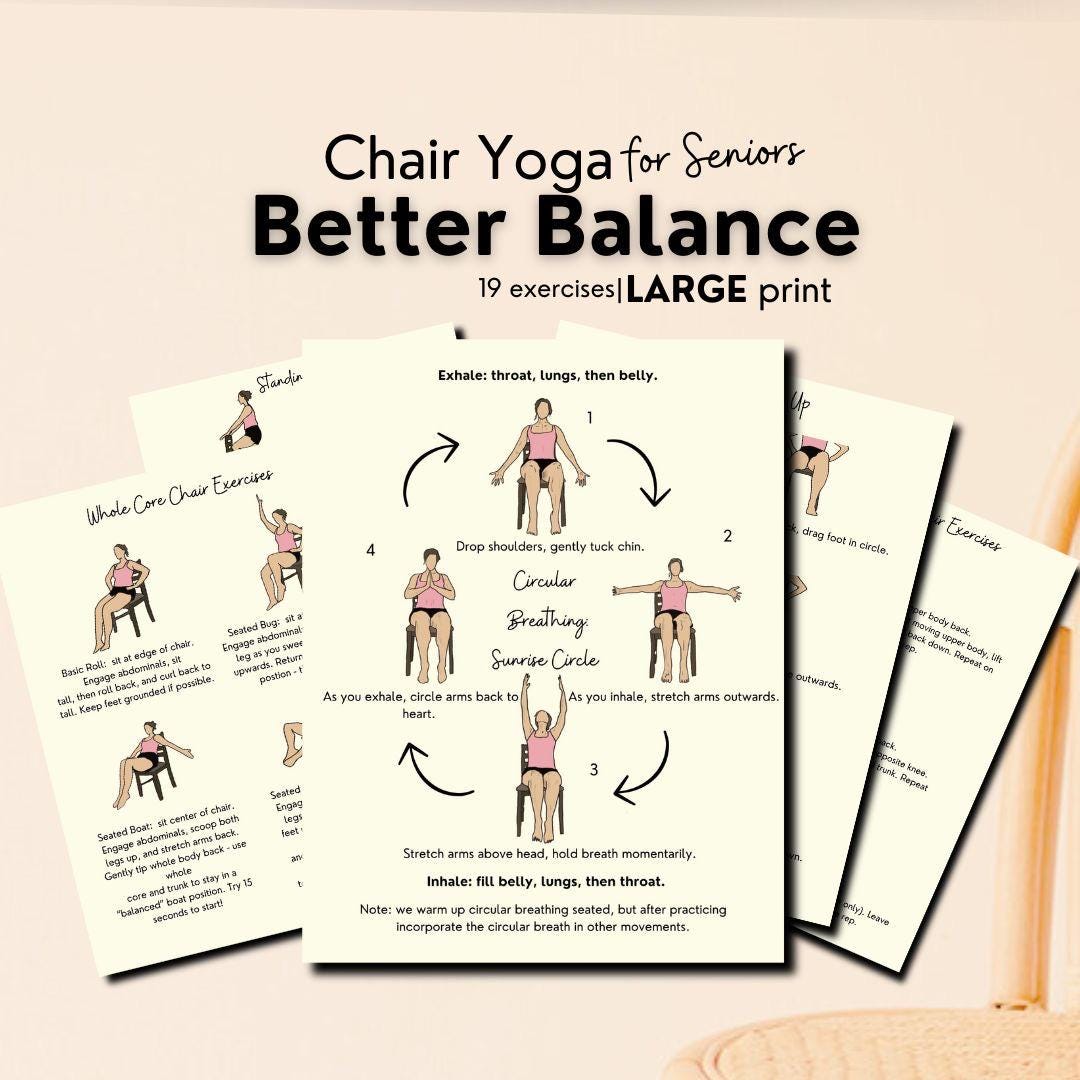 Chair Yoga Balance Exercise for Seniors, Chair Exercise Balance Poses ...