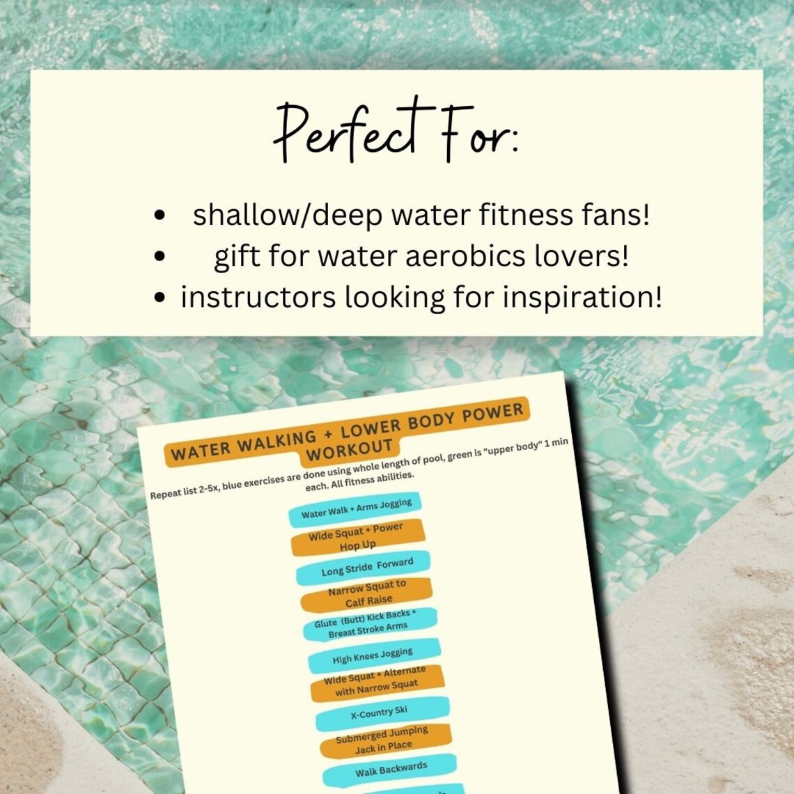 Water Aerobics Pdfs, Water Fitness, Water Exercise Digital Downloads ...
