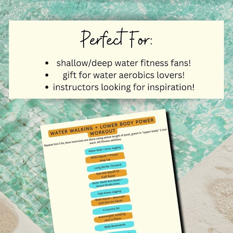 Water Aerobics Pdfs, Water Fitness, Water Exercise Digital Downloads ...