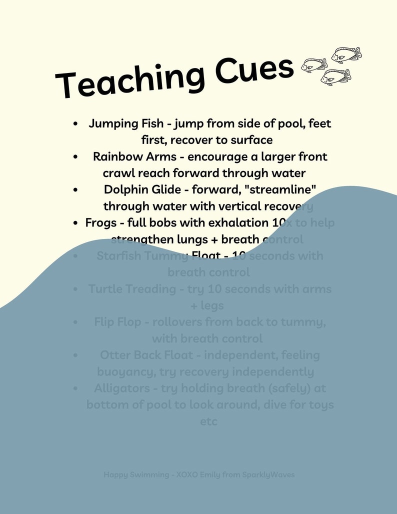 Swim Lesson Printables, Pre-school Swim Lesson Pack, Digital Prints ...