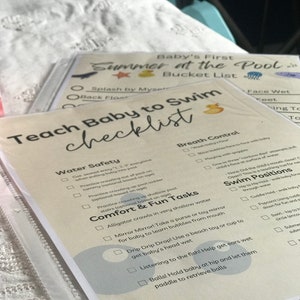 Printable Baby Swimming Lesson, Swim Lesson Plan, Swim Checklist for ...