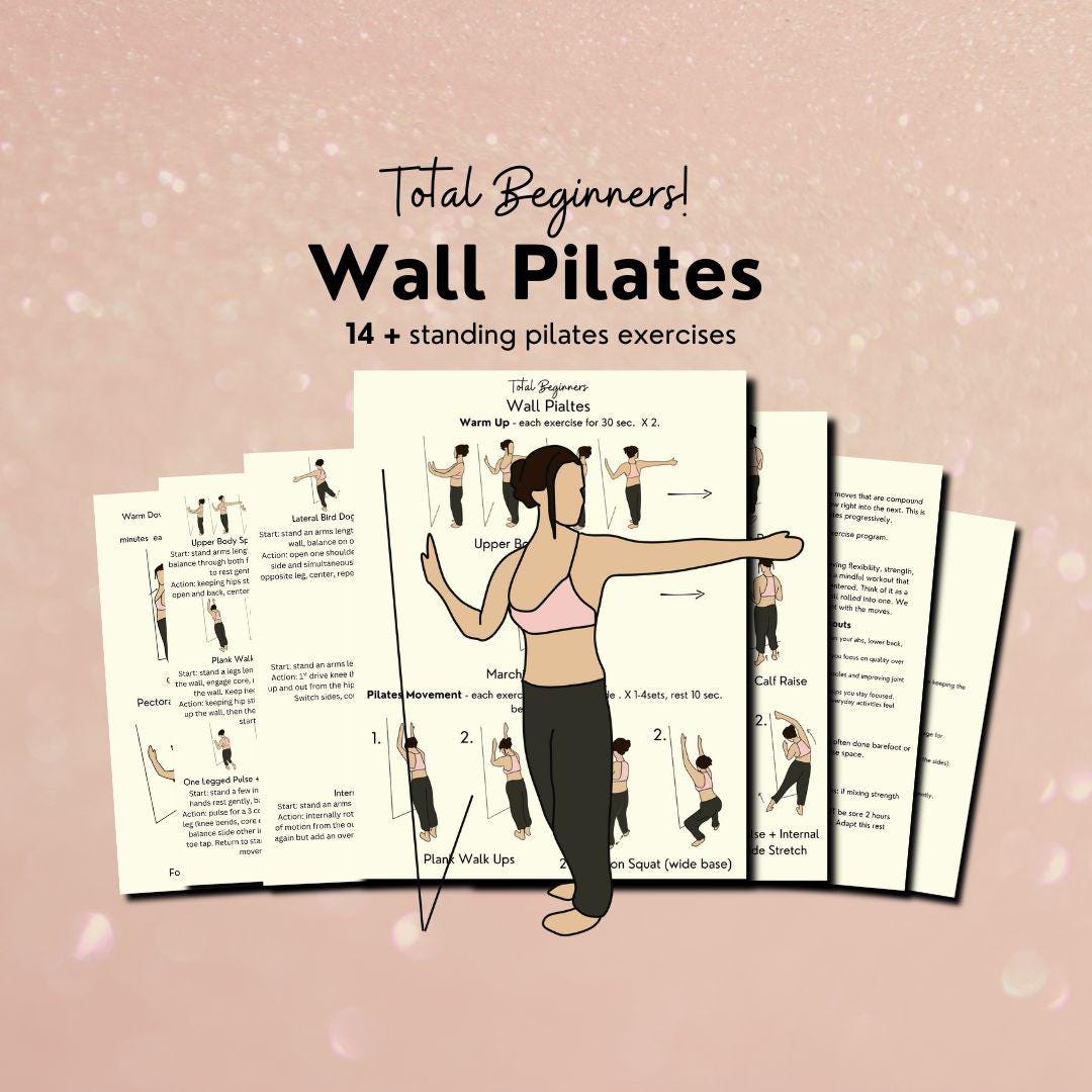 Beginner Wall Pilates, Wall Pilates Beginner Workout, Pilates for Plus ...