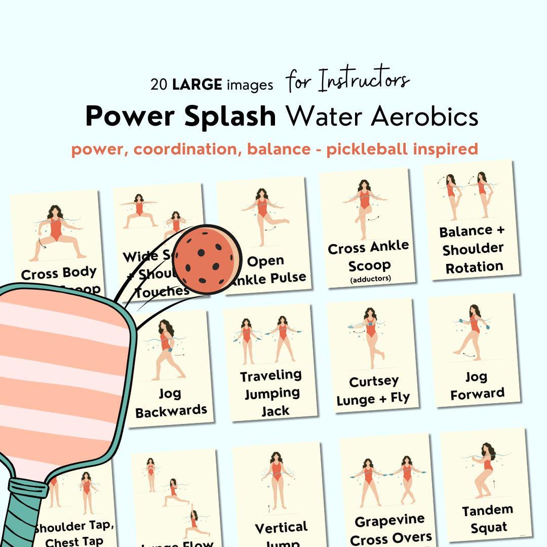 Water Aerobics Class Ideas, Visual Aids for Seniors, Shallow Water ...