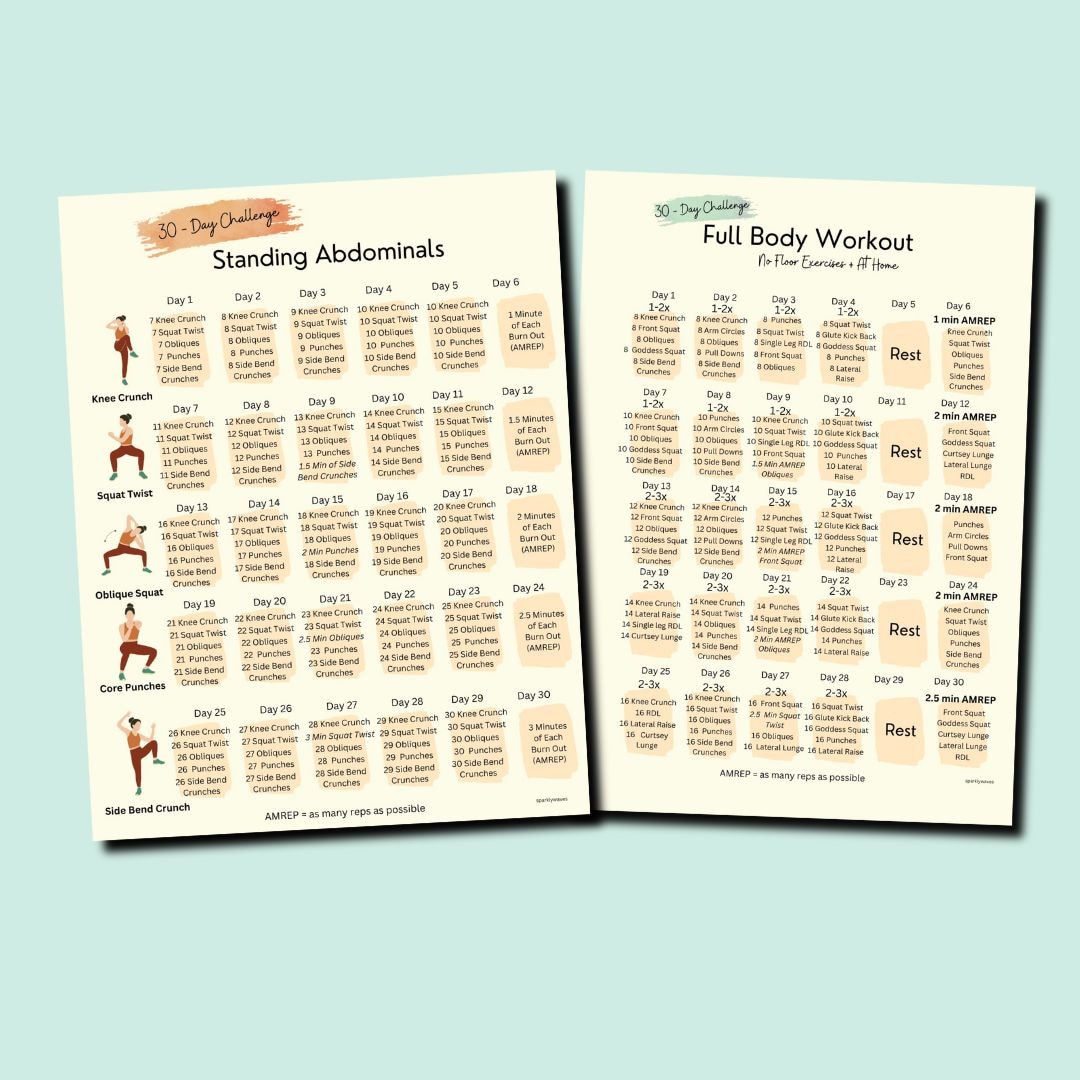 Bodyweight Exercise Bundle, Standing Exercises, Full Body Workout ...