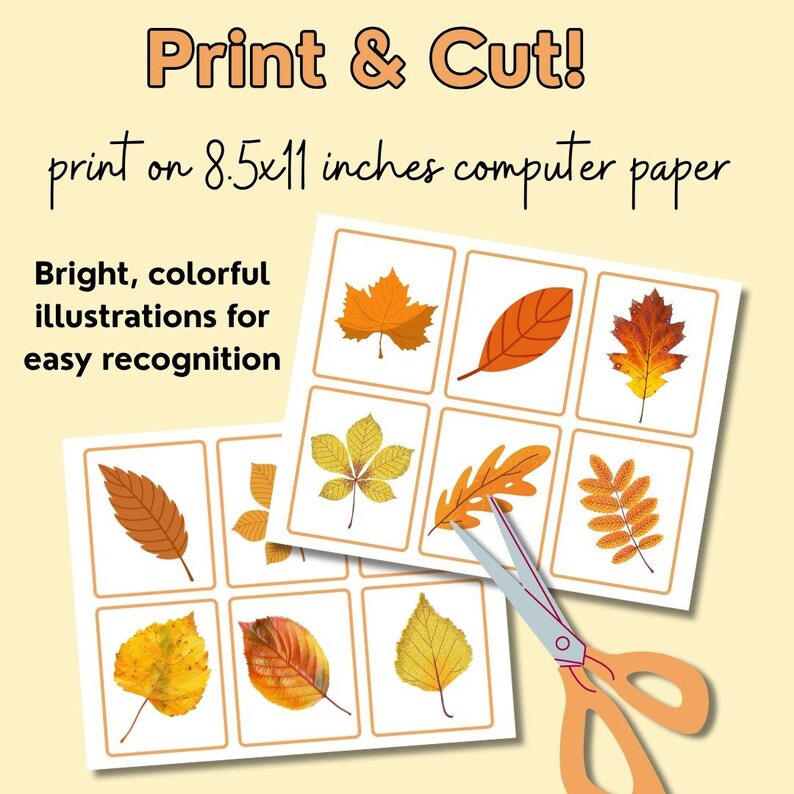 Fall Memory Game for Seniors, Printable Memory Matching Game for Older ...