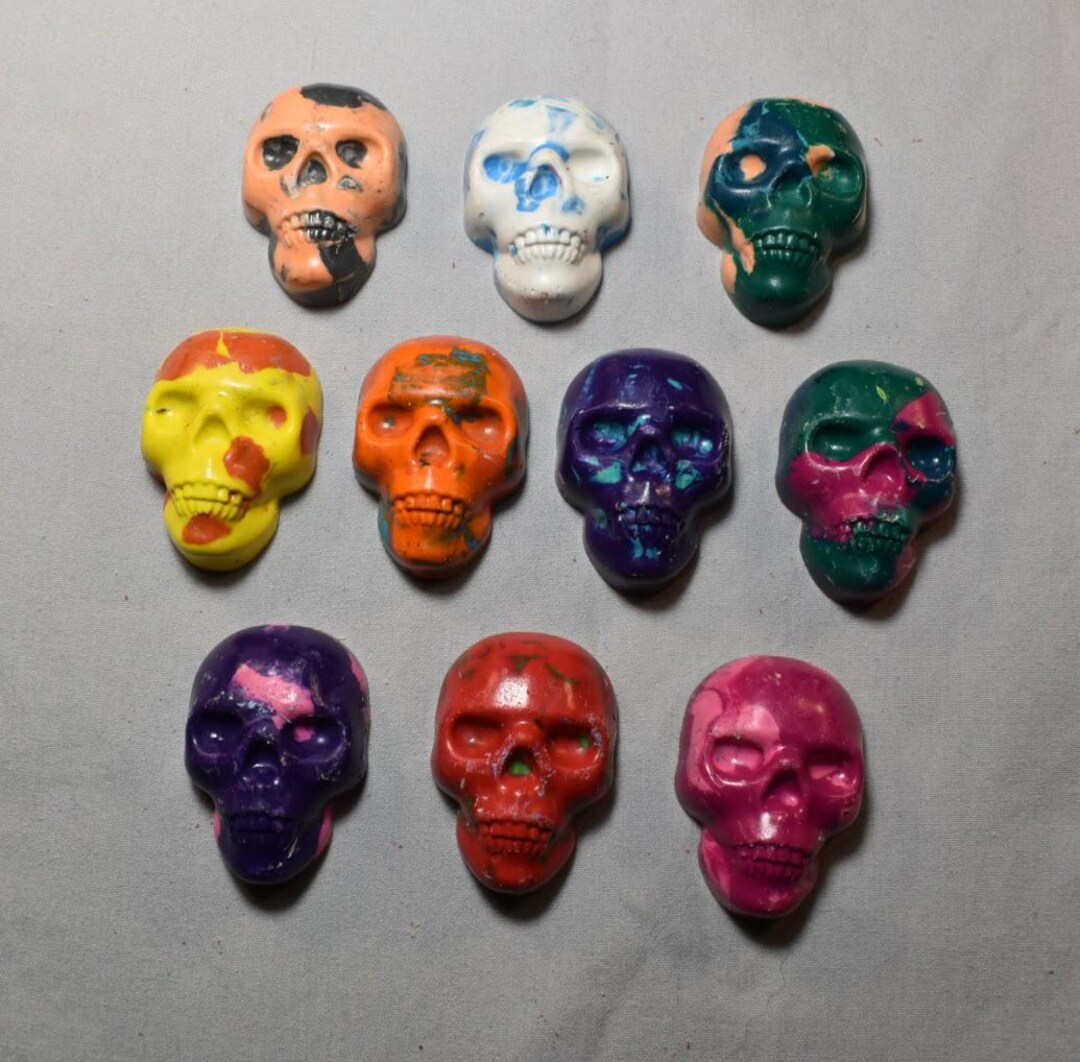 Skull Shaped Crayons for Kids, Art, Coloring, Multi Colored - Etsy