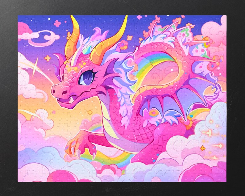 Y2K & 90s Inspired Dragon Jigsaw Puzzle Animal Puzzle - Etsy