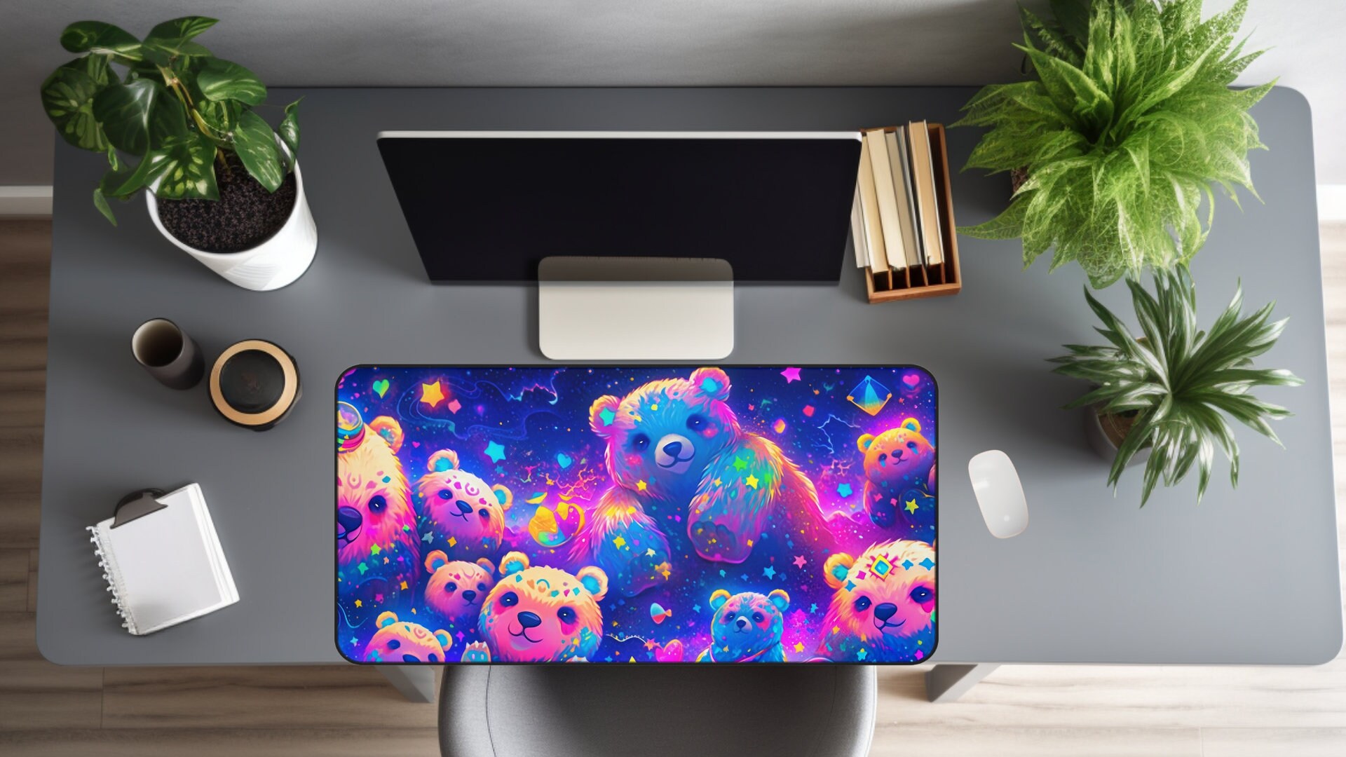 Y2K Kawaii Bear Family XXL Desktop Mouse Pad for Computers - Etsy