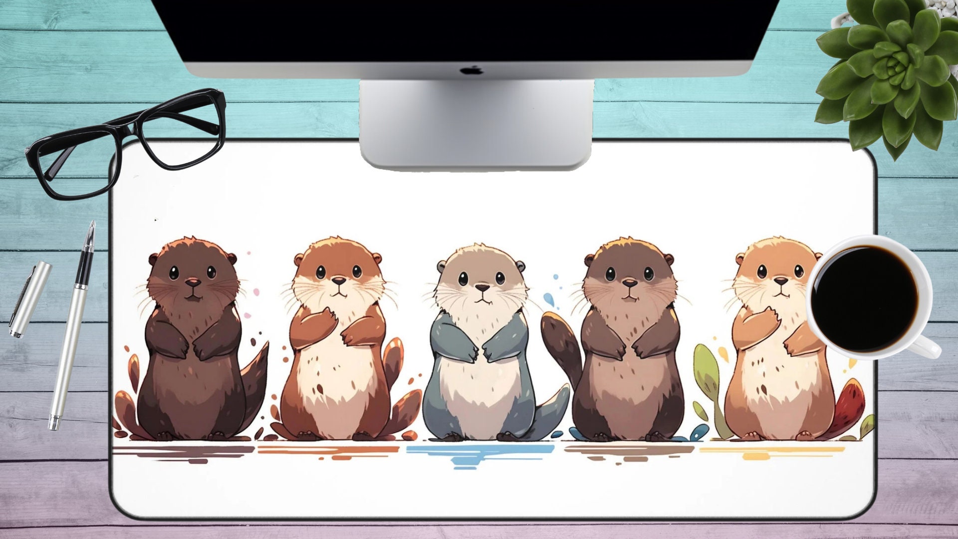 Adorable Otters XXL Desktop Mouse Pad for Computers Spacious - Etsy