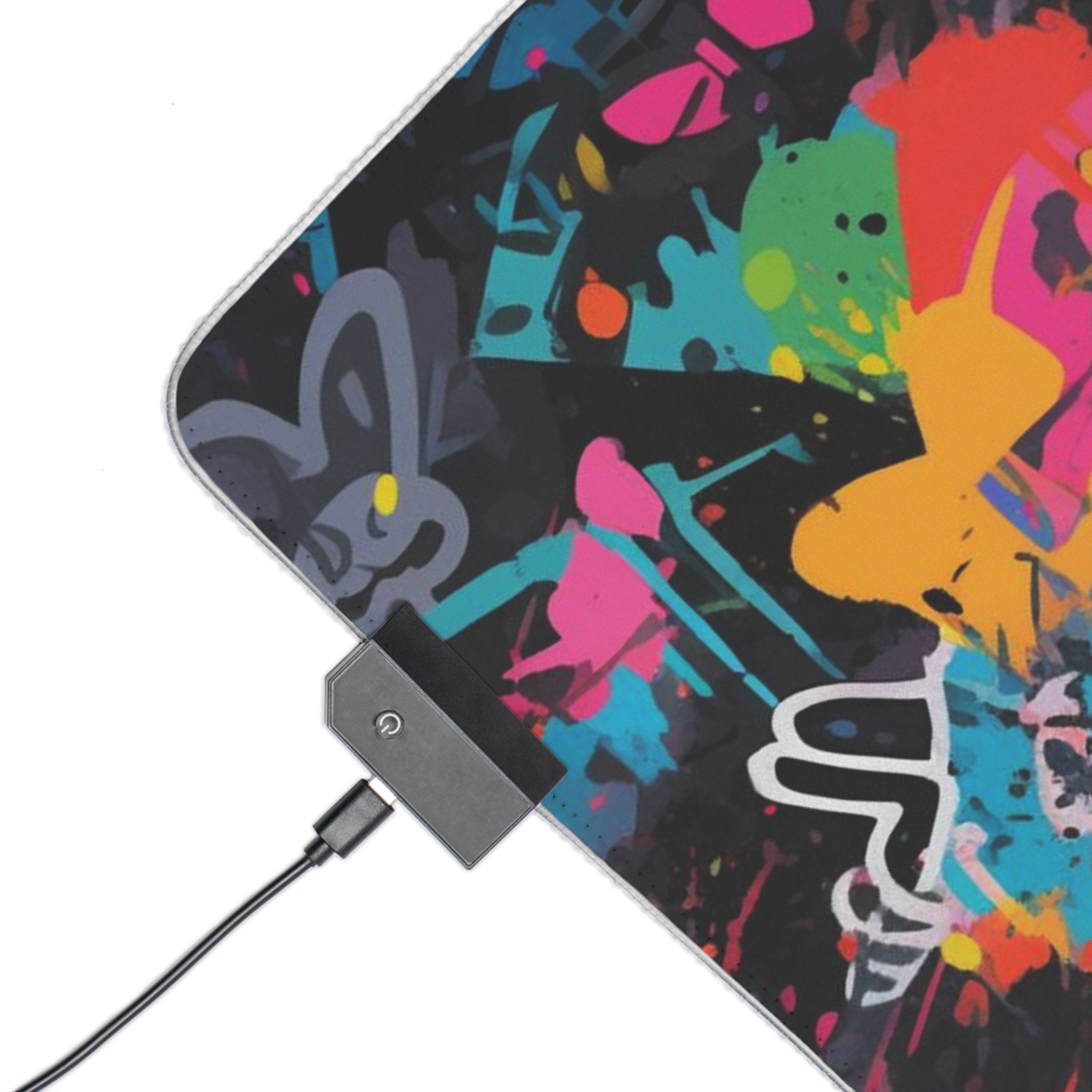 RGB Kawaii Graffiti Bunny Gaming Mouse Pad LED XXL Whimsical - Etsy