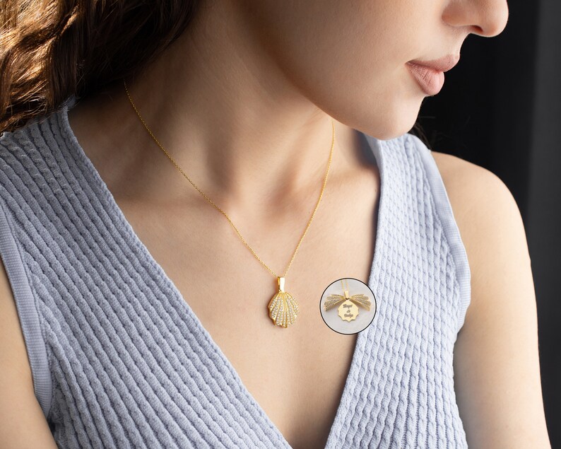 Custom Seashell Message Necklace Hidden Message Necklace Seashell ...