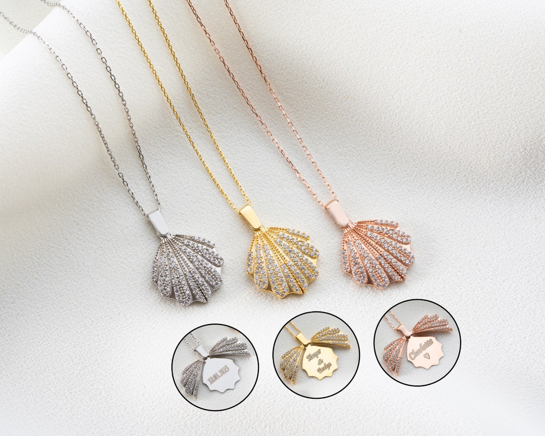 Custom Seashell Message Necklace Hidden Message Necklace Seashell ...