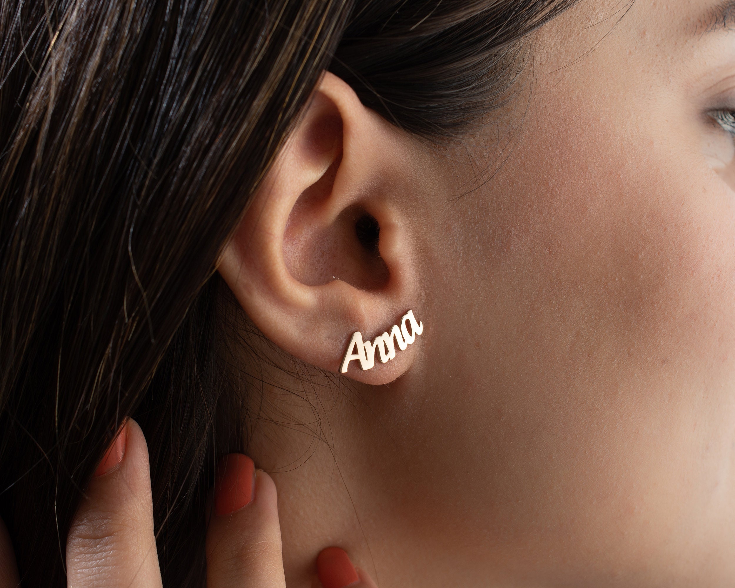 Stud Name Earrings Custom Name Earrings Silver Name Earrings ...