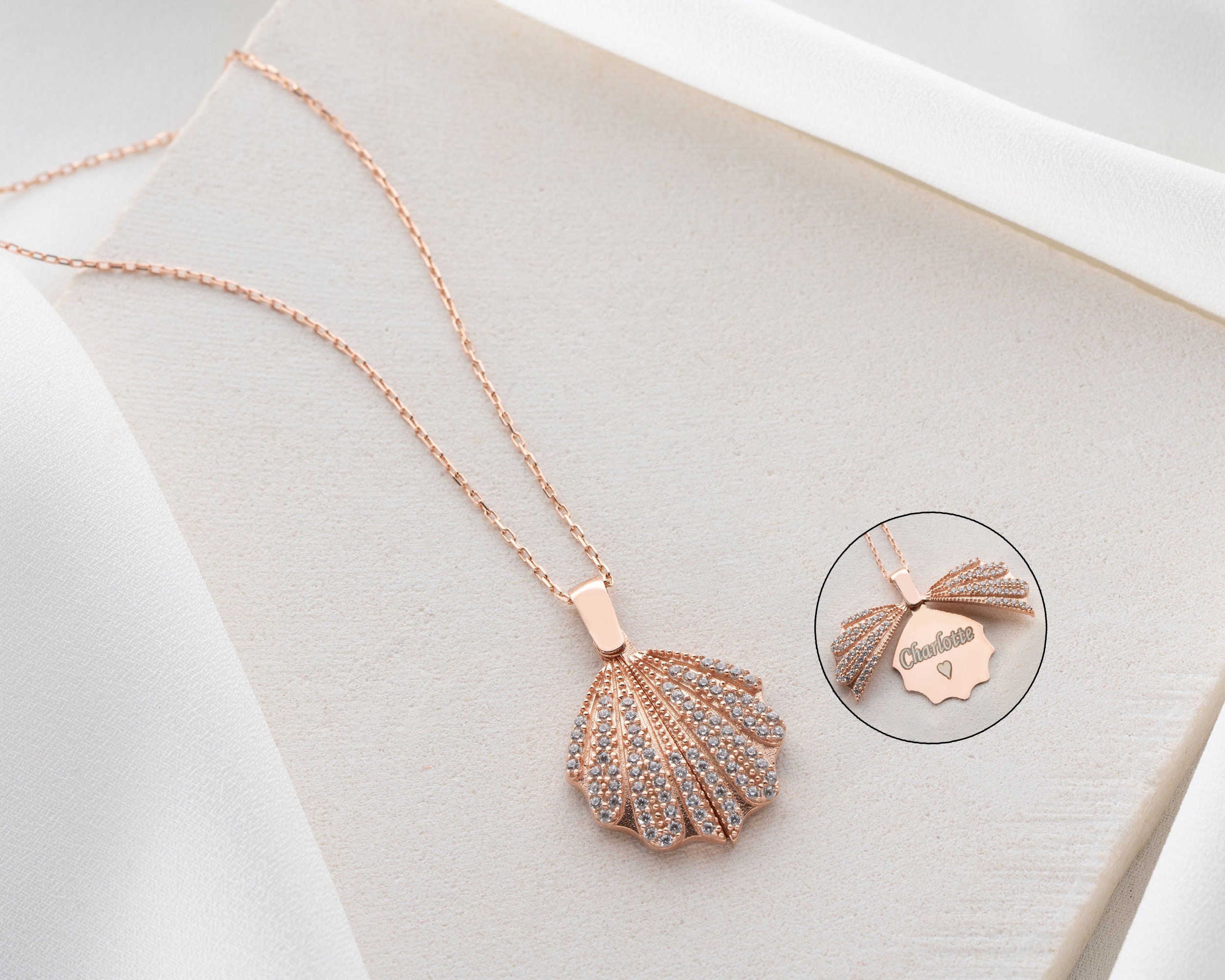 Custom Seashell Message Necklace Hidden Message Necklace Seashell ...