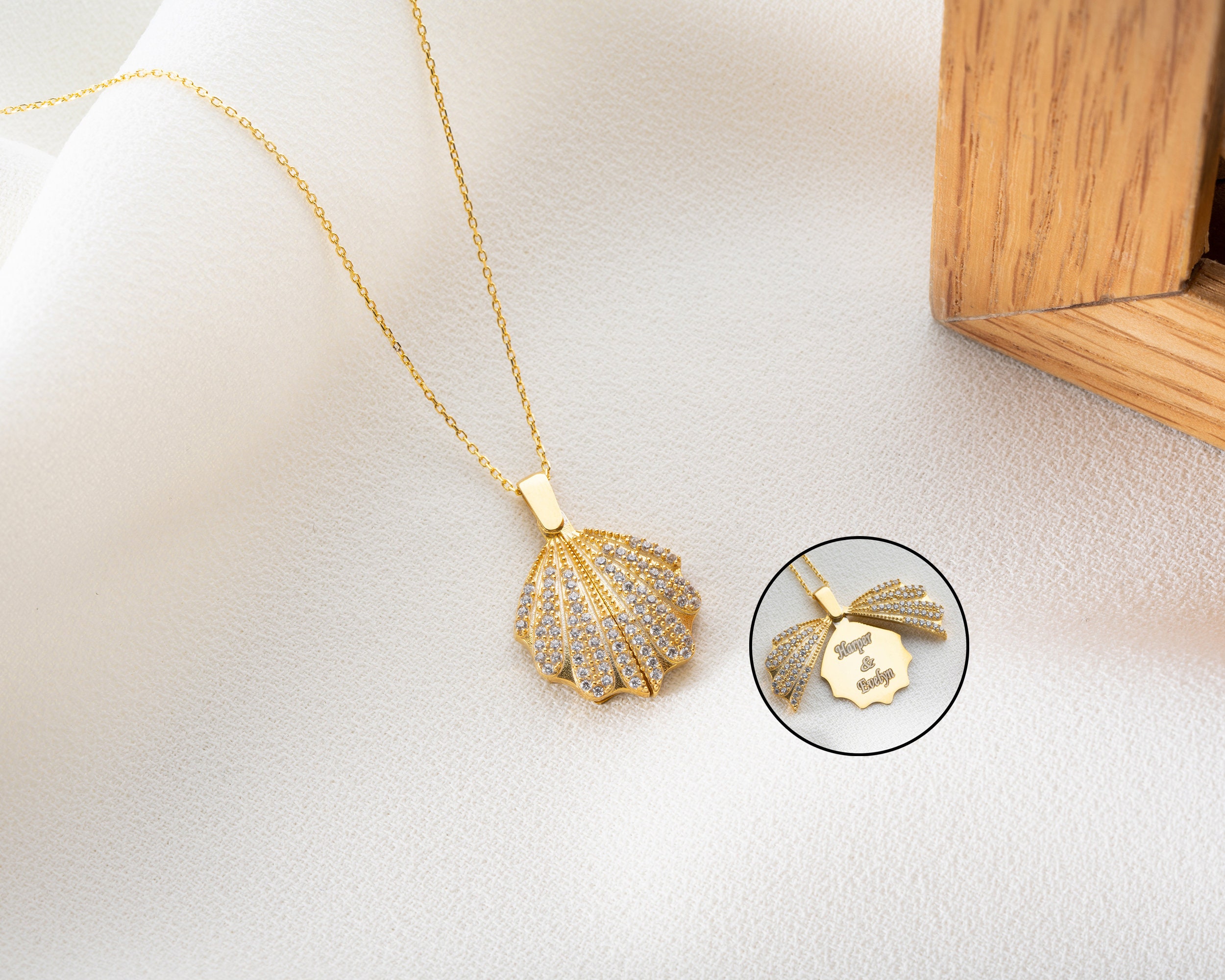 Custom Seashell Message Necklace Hidden Message Necklace Seashell ...