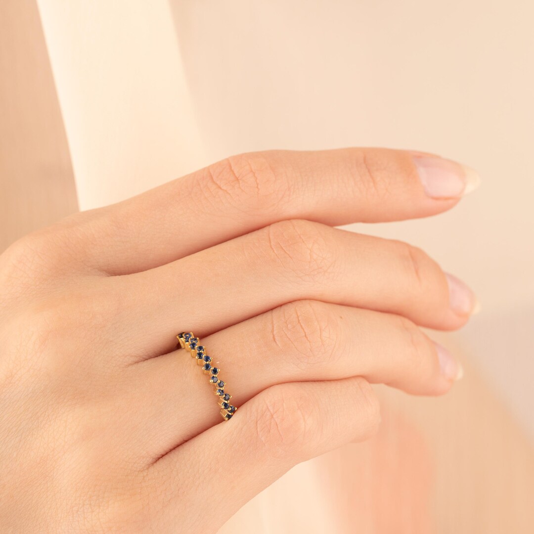 14K Gold Stacking Birthstone Ring Solid Gold Birthstone Ring Women ...