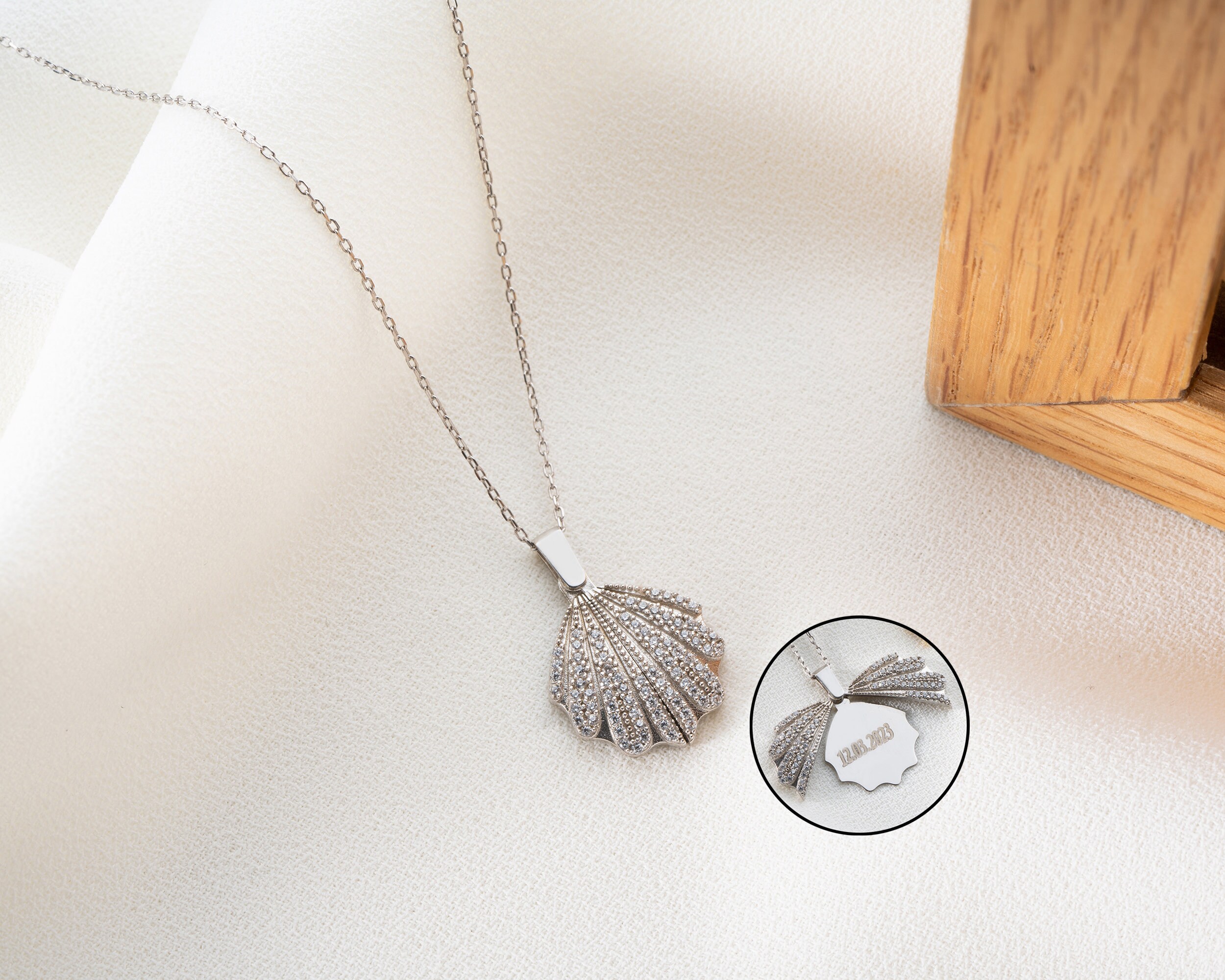 Custom Seashell Message Necklace Hidden Message Necklace Seashell ...