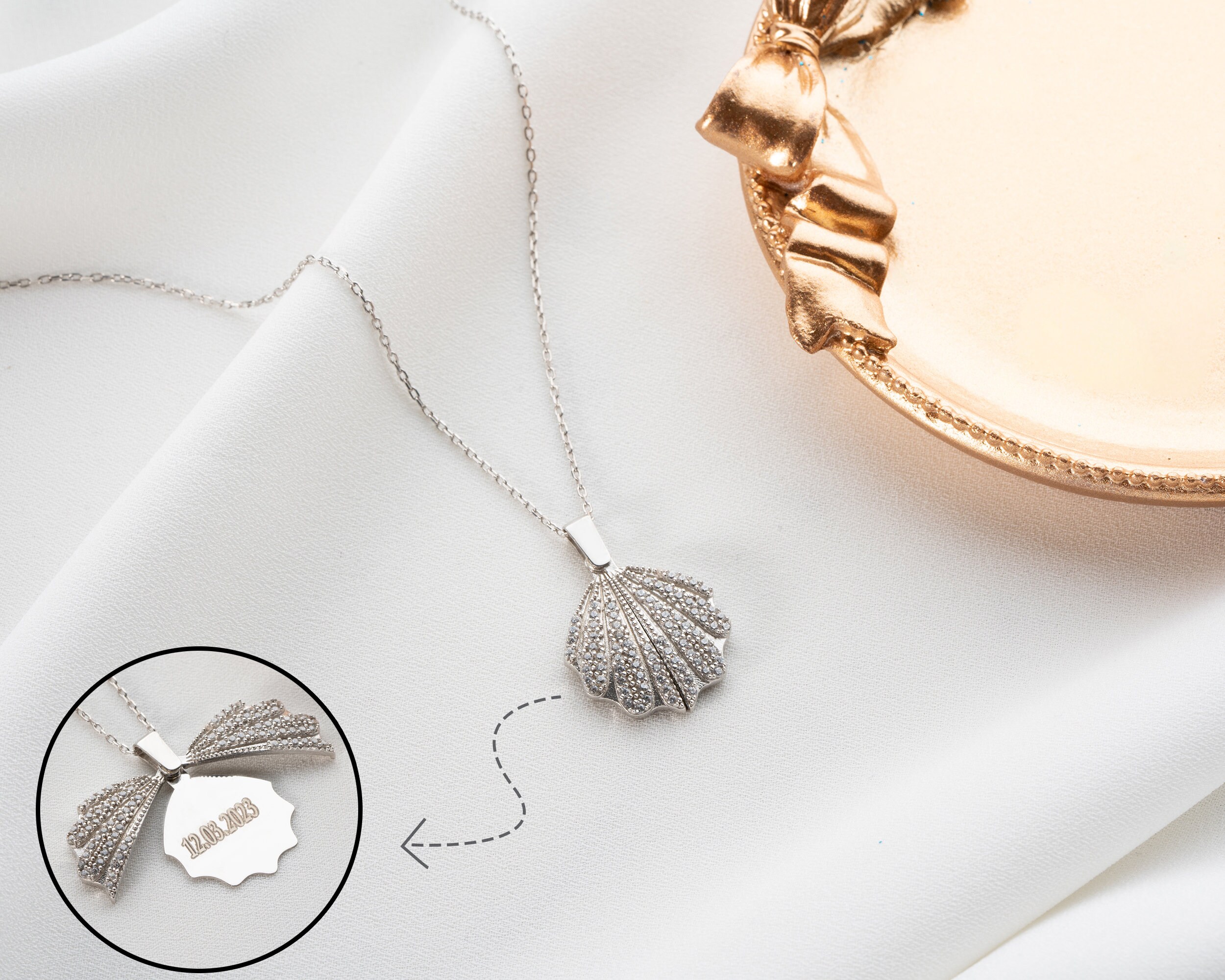 Custom Seashell Message Necklace Hidden Message Necklace Seashell ...